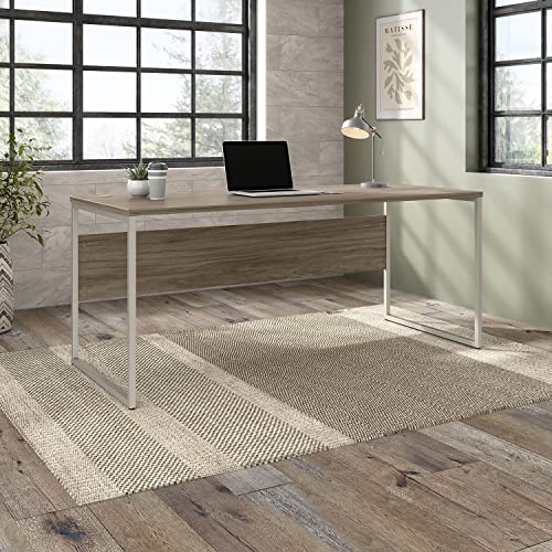Bush Business Furniture Hybrid Computer Table Desk with Metal Legs, 72W x 30D, Modern Hickory