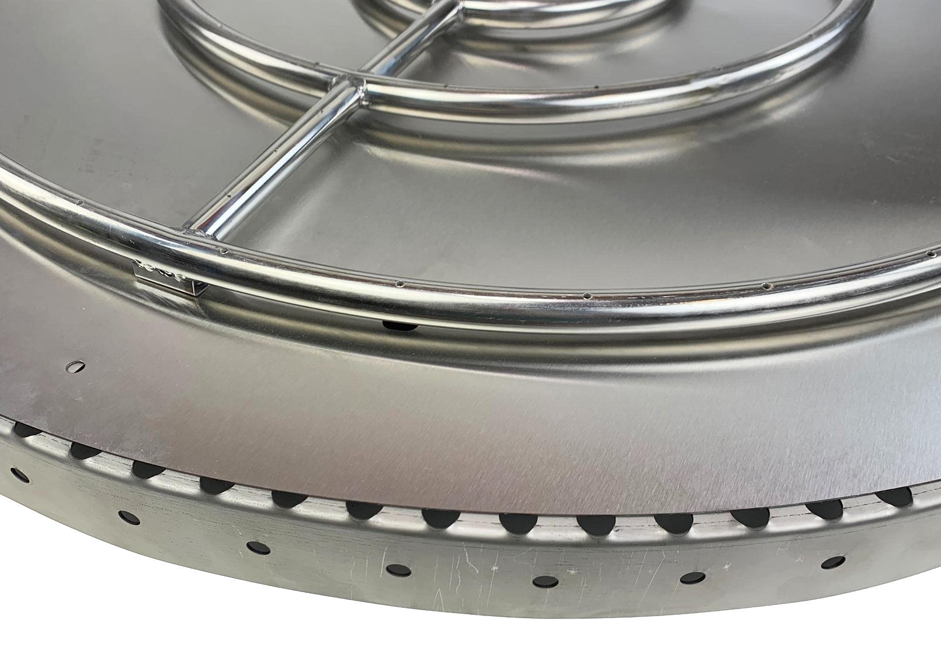 Dreffco Stainless Steel Fire Pit Gas Burner Support Flange Kit for Your Outdoor Landscape Block Fire Pit. Makes Installation Easy and Safe! 4-Piece Kit for 20"-27" Burner Pans.