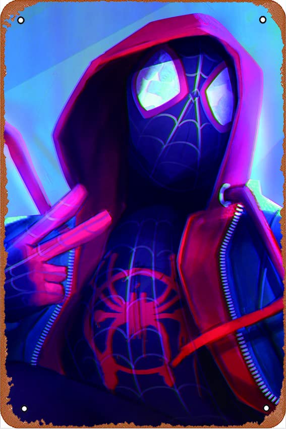 Miles Morales by movie poster Sign Wall Art Decor Metal Sign Decoration Sign 8x12 inch