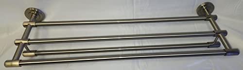 Threshold 26" Clean Towel Bar with Triple Rod Storage Shelf in Brushed Nickel