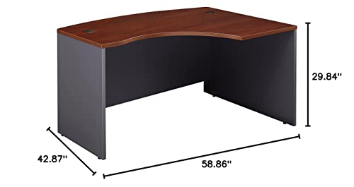 Bush Business Furniture Series C Collection 60W x 43D Right Hand L-Bow Desk Shell in Hansen Cherry