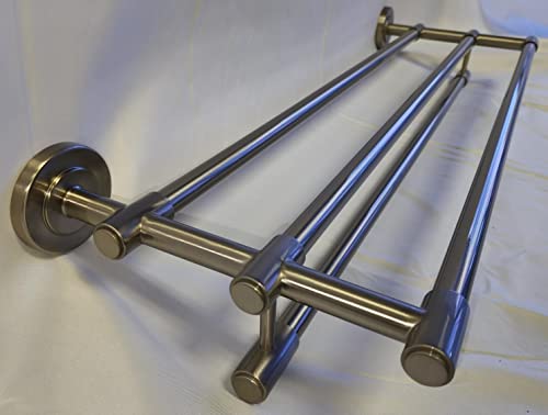 Threshold 26" Clean Towel Bar with Triple Rod Storage Shelf in Brushed Nickel