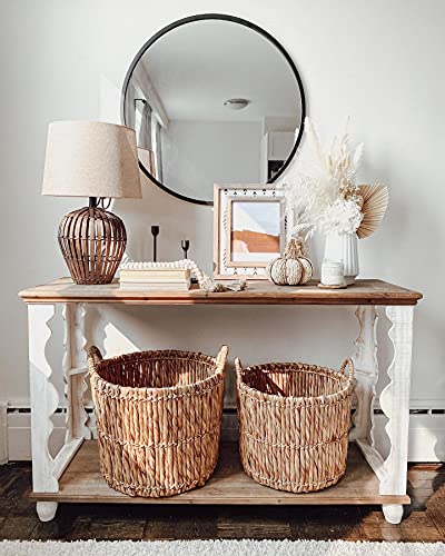 Signature Design by Ashley Alwyndale Wood 3 Shelf Console Sofa Table, Brown & White