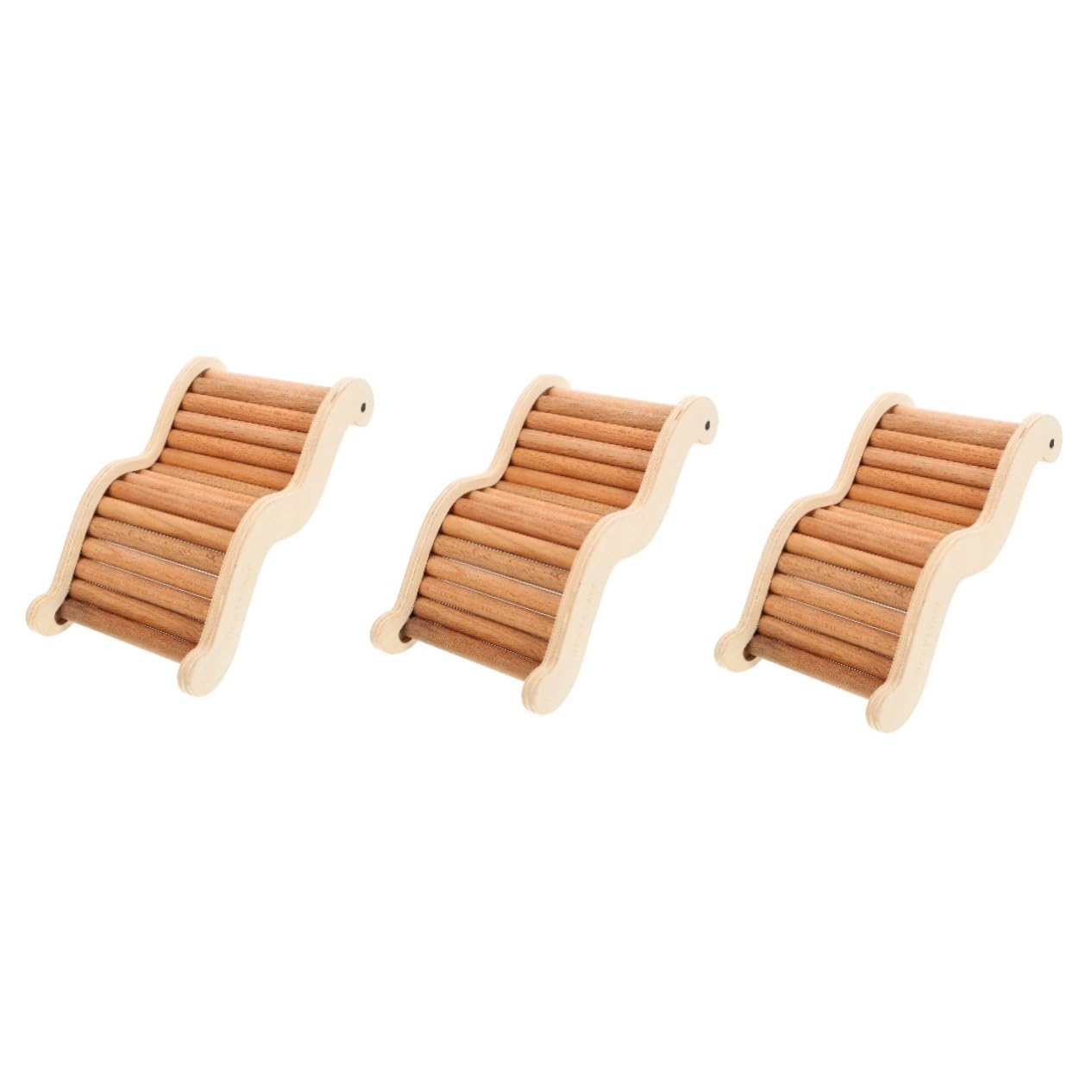 balacoo 3pcs Hamster Climbing Ladder Critter Cage Rabbit Toys for Bunnies Cage Rat Toys Ladder Toy for Chinchilla Hamster Dodging Chinchilla Training Ladder Chinchilla Ladder Wooden
