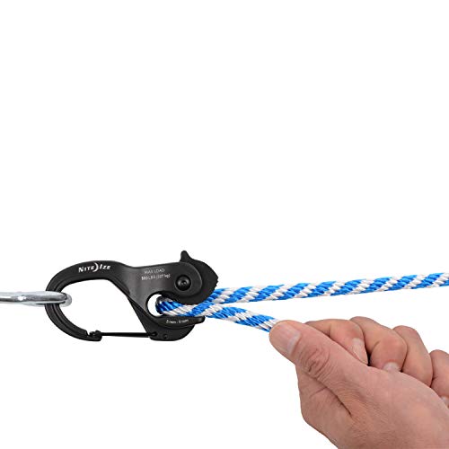 Nite Ize CamJam XT Aluminum Rope Tightener & NCJ-25-2R3 CamJam Tie Down Rope Tightener with Carabiner Clip, 2-Pack with Cord, Black, 2 Count