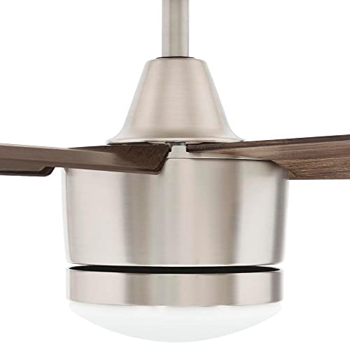 Home Decorators Collection Merwry 52 in. Integrated LED Indoor Brushed Nickel Ceiling Fan with Light Kit and Remote Control