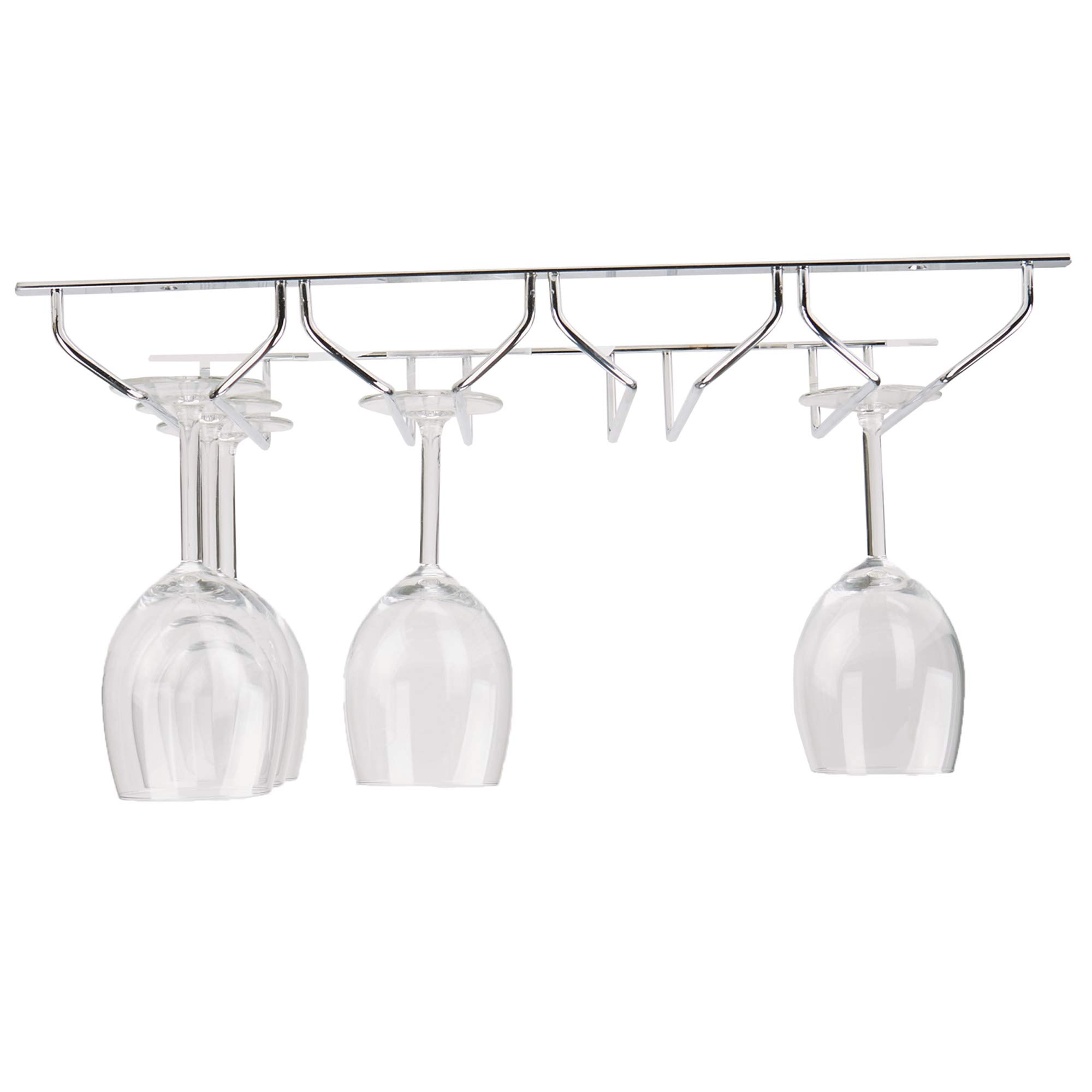 Mind Reader 4 Row Chrome Stemware Holder, Silver