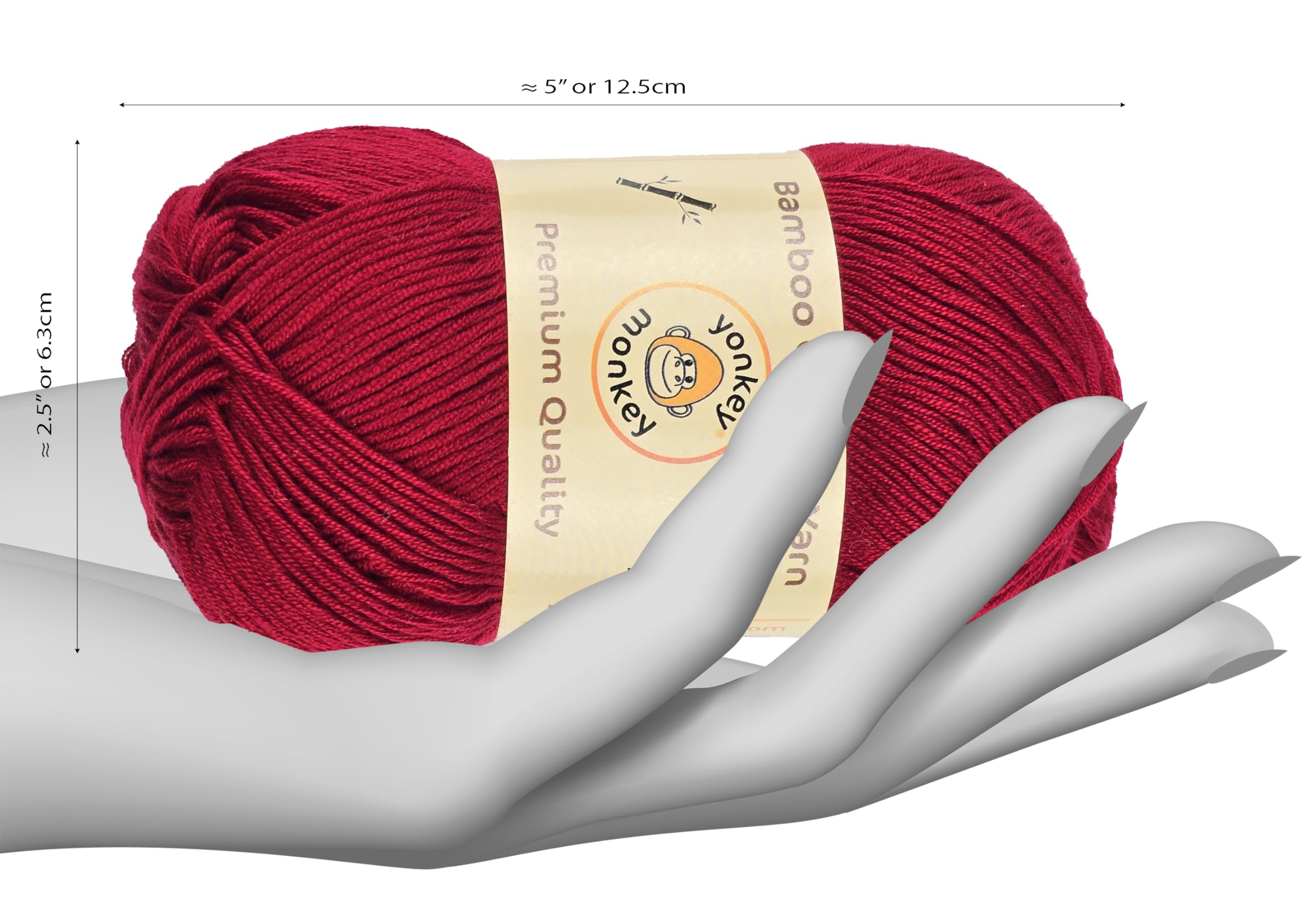 10-Pack Yonkey Monkey Skein Tencel Yarn - 70% Bamboo, 30% Cotton - Softest Quality Crocheting, Knitting Supplies - Lightweight and Breathable Fabric Threads 210 Meters