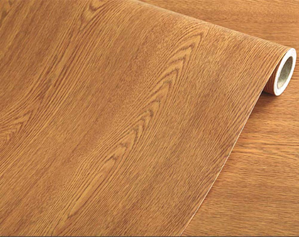 Yija Brown Winged Wood Grain Waterproof Self Adhesive Shelf Liner Dresser Drawer Cabinet Sticker 15.6inch by 79inch