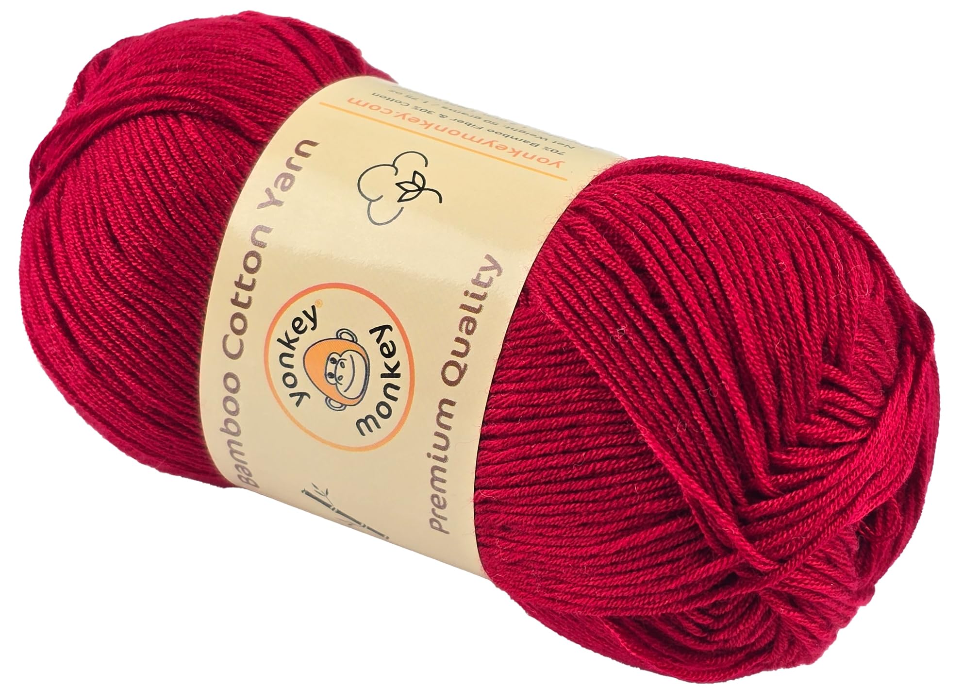 10-Pack Yonkey Monkey Skein Tencel Yarn - 70% Bamboo, 30% Cotton - Softest Quality Crocheting, Knitting Supplies - Lightweight and Breathable Fabric Threads 210 Meters