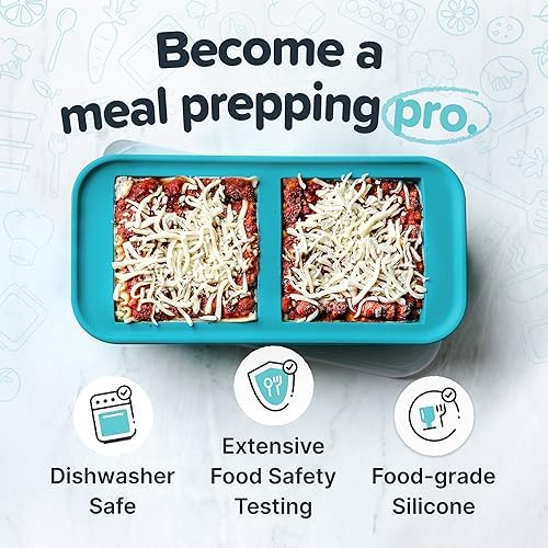 Souper Cubes 2-Cup Extra-Large Silicone Freezer Tray with lid- 2 pack - makes 4 perfect 2 cup portions - freeze soup, stew, sauce, or meals (2 Cup tray, Aqua color, pack of 2, with lids)