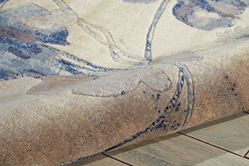 Nourison Somerset Floral Ivory/Blue 9'6" x 13' Area Rug, Easy Cleaning, Non Shedding, Bed Room, Living Room, Dining Room, Kitchen (10x13)