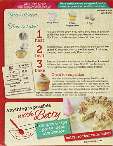 Betty Crocker Super Moist Cake Mix-Cherry Chip-15.25 Oz,2 Pack