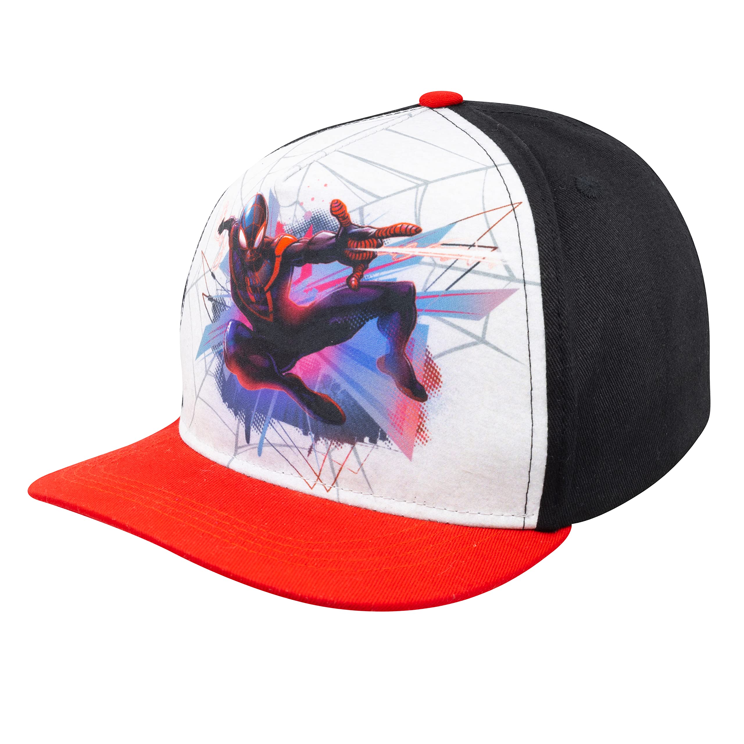 Marvel Spiderman Baseball Cap for Boys, Boys Hat and Fitted Cap, Flatbrim Baseball Spiderman Hat in Red Design