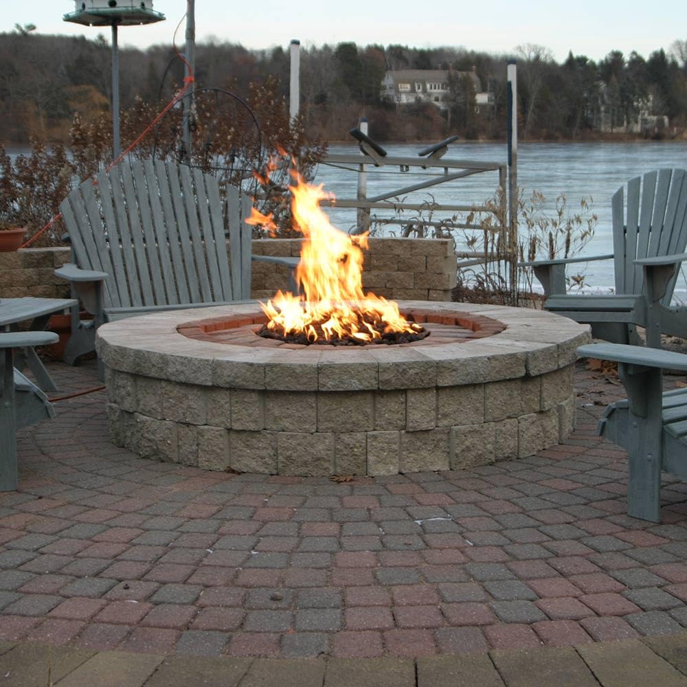 HPC Fire Push Button Spark Ignition Gas Fire Pit Kit (TOR-PENTA31FPK-NG), 31" Pan, 24" Torpedo Burner