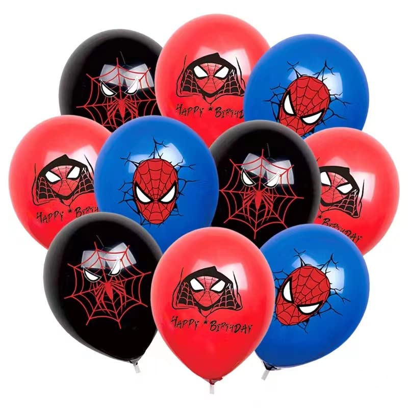 ERWYN23Pcs Miles Morales Spiderman Backdrop Happy Birthday Party Supplies Decoration Banner Photography Background Photo Studio Props Spiderman Balloons