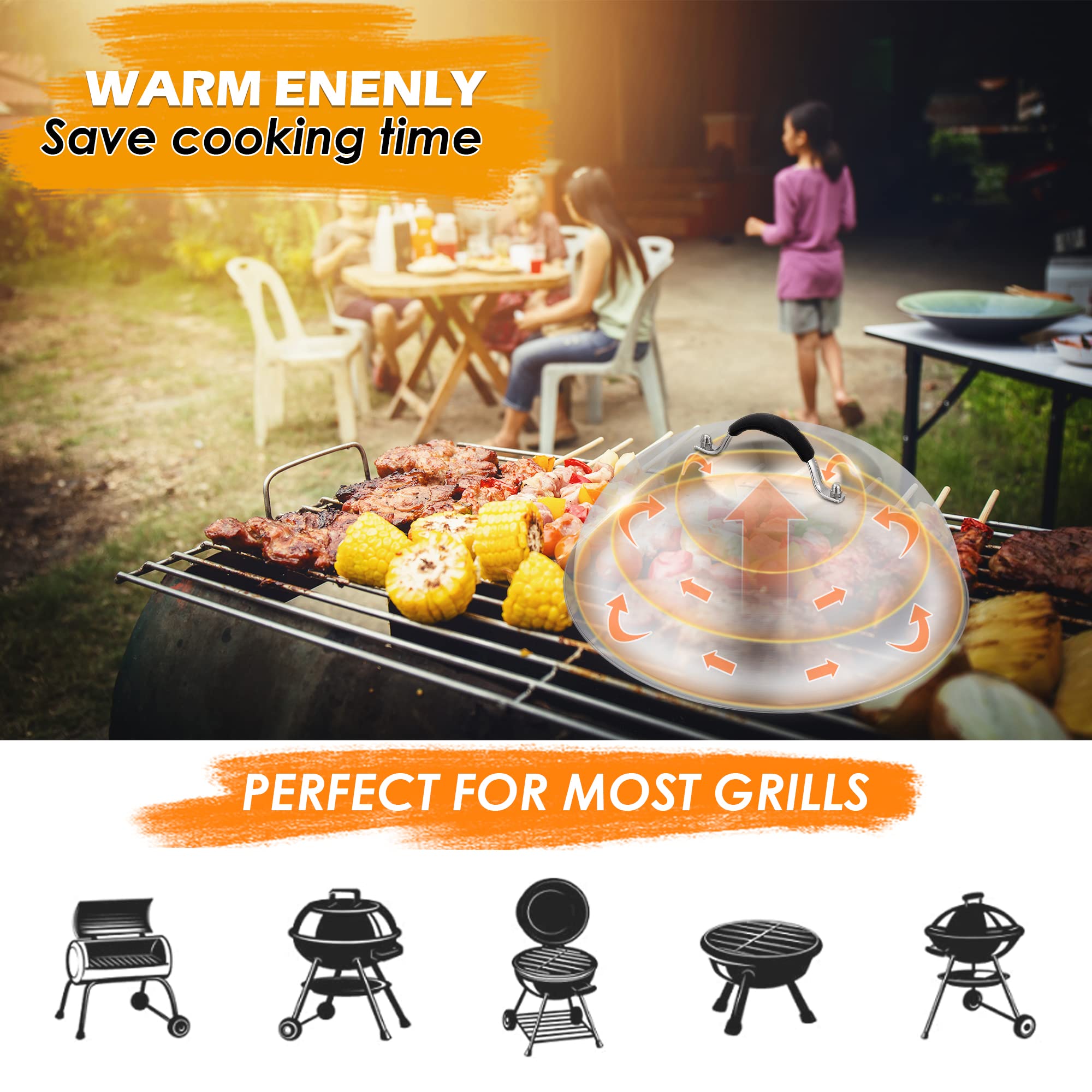 Griddle Accessories Kit for Blackstone, Cast Iron Grill Press, 12-Inch Round Melting Dome(304 Stainless Steel), Squeeze Bottles with Egg Rings, Perfect for Flat Top Grill Indoor Outdoor