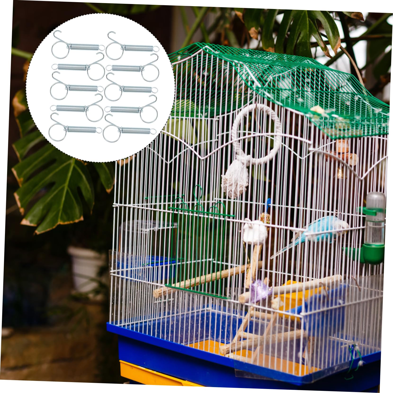 Balacoo 10 Pcs cage Door Spring Hook Critter Nation cage Metal Clothes Hanger Finger Spring latches Metal Hangers cat cage latches Birds cage Hook Stainless Steel Guinea Pig Dedicated