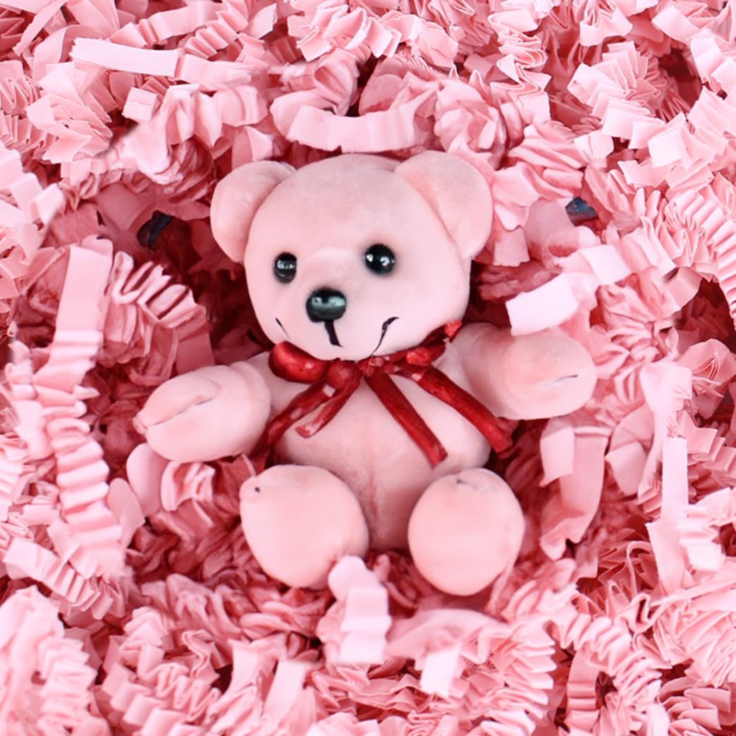 Mighty Gadget 1 LB Light Pink Crinkle Cut Paper Shred Filler for Gift Wrapping & Basket Filling