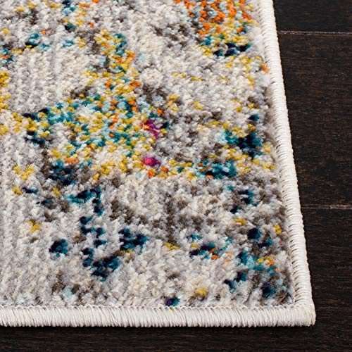SAFAVIEH Madison Collection 8' x 10' Grey / Gold MAD453F Modern Abstract Non-Shedding Living Room Bedroom Dining Home Office Area Rug