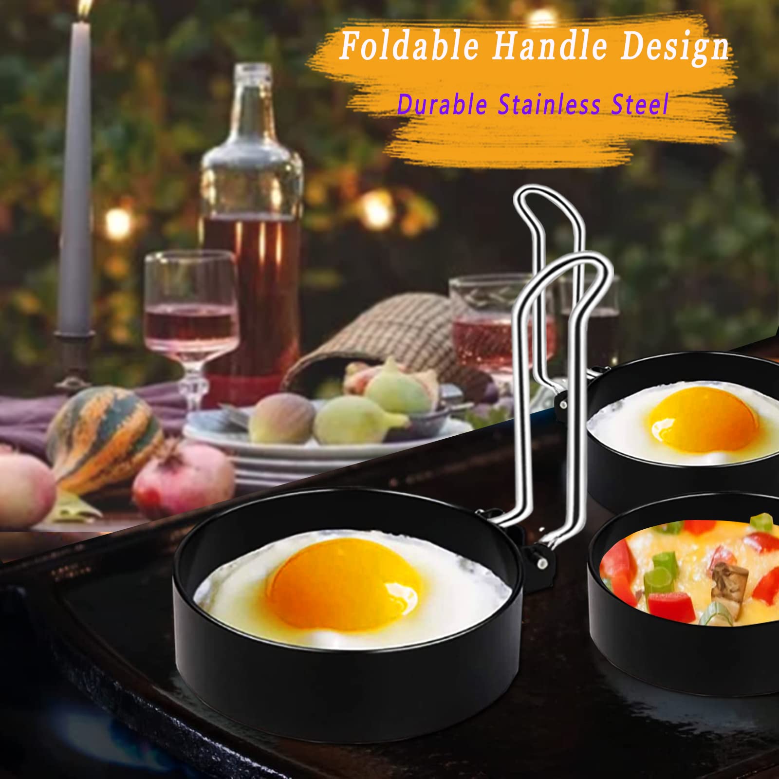 Griddle Accessories Kit for Blackstone, Cast Iron Grill Press, 12-Inch Round Melting Dome(304 Stainless Steel), Squeeze Bottles with Egg Rings, Perfect for Flat Top Grill Indoor Outdoor