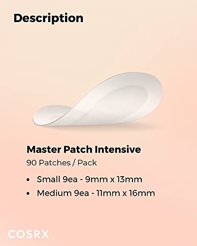 COSRX Master Patch Intensive 90 Patches | Oval-Shaped Hydrocolloid Pimple Patch with Tea Tree Oil | Quick & Easy Blemish, Zit, Spot Treatment | Salicylic Acid & Tea Tree Oil | Korean Skincare