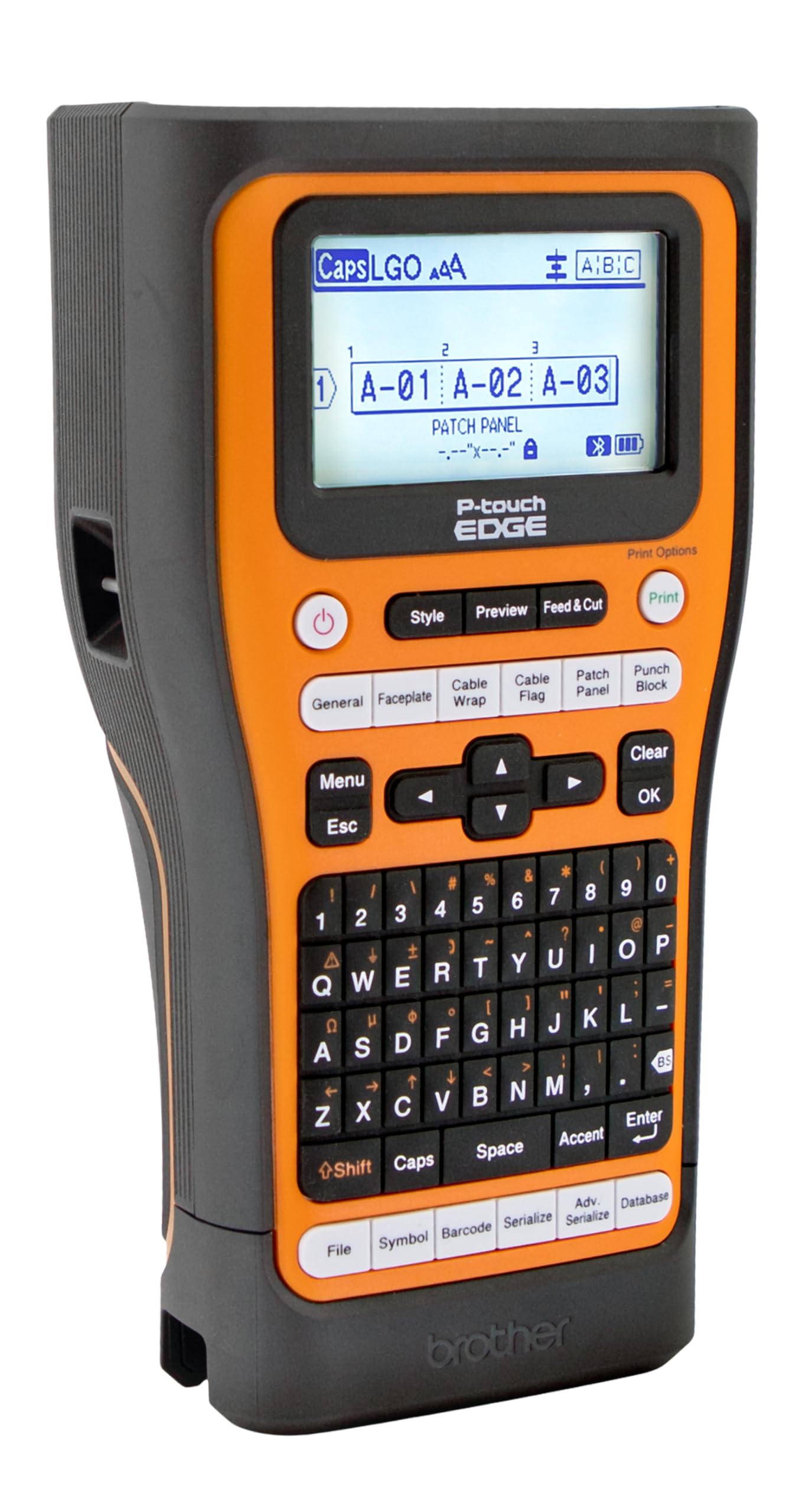 Brother P-Touch-E550W Hand-Held Labeler (UX0987),Black/orange