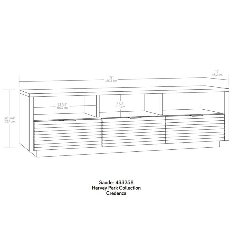Sauder Harvey Park, for TVs up to 70", Pacific Maple Finish