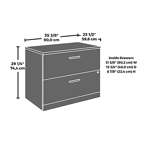 OfficeWorks by Sauder Affirm 72 X 24 Shell & LAT Ste, L: 71.10" x W: 23.47" x H: 29.29", Classic Cherry Finish