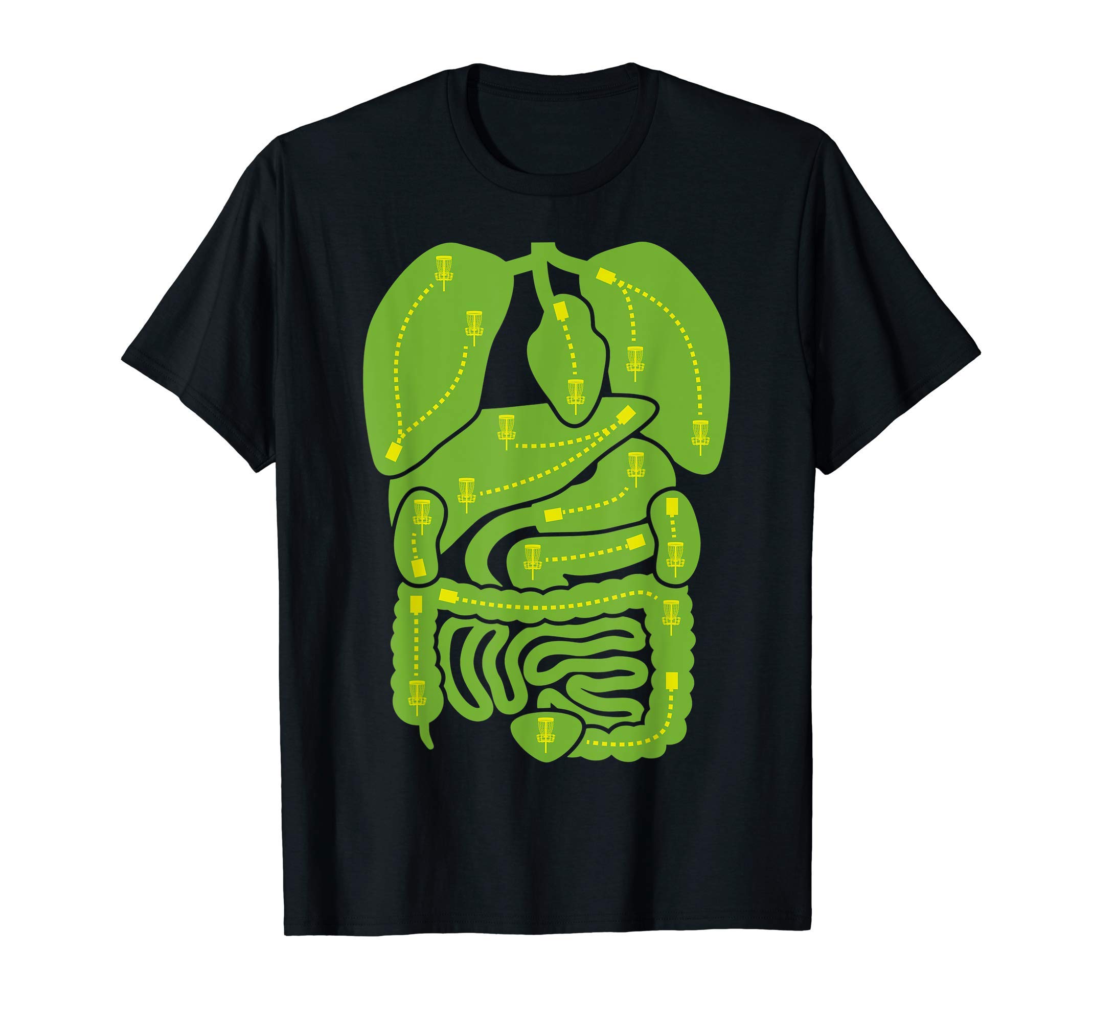 Disc Golf Frolf Course Map Internal Organs Human Anatomy T-Shirt