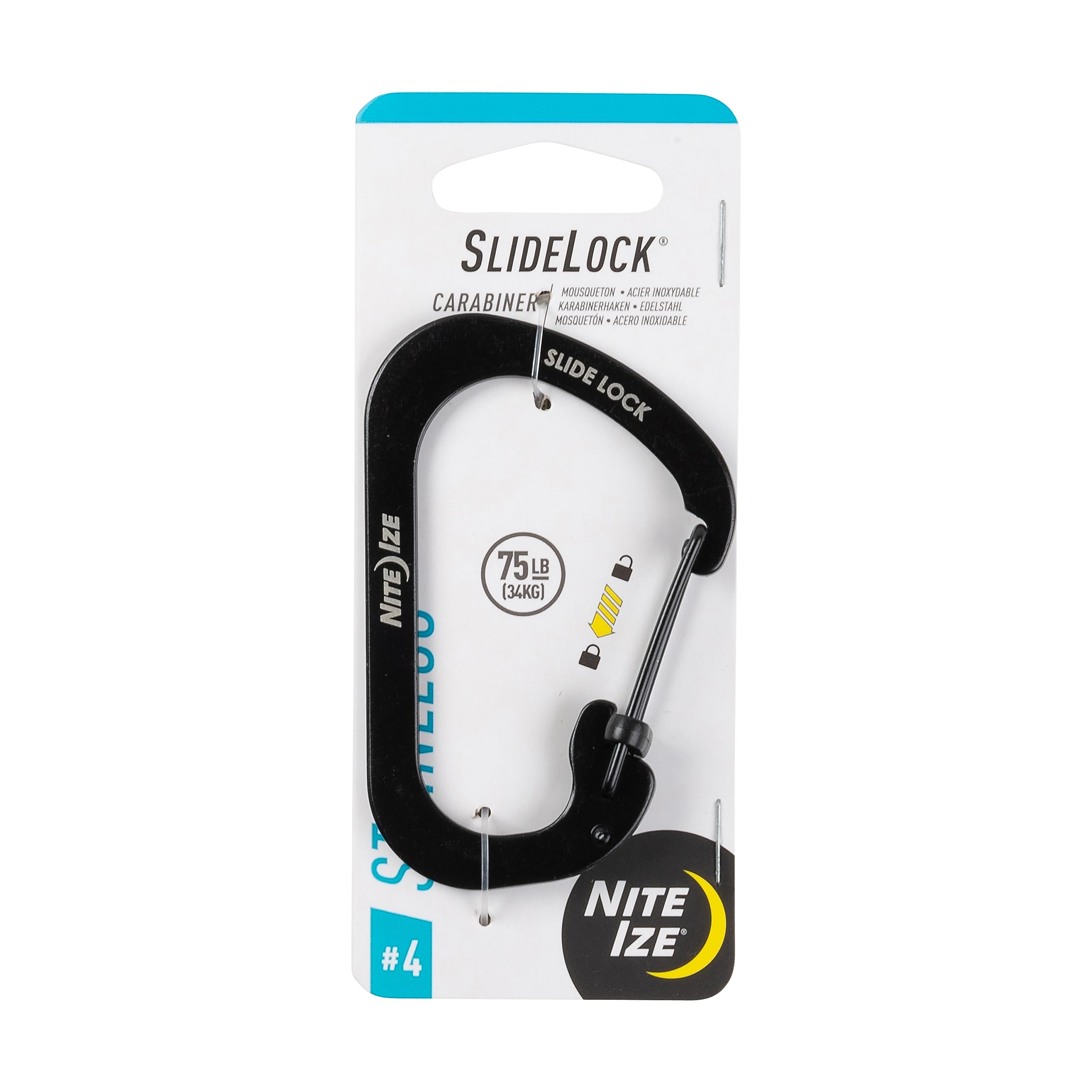Nite Ize Locking Carabiner Clip, Black, 2 in.