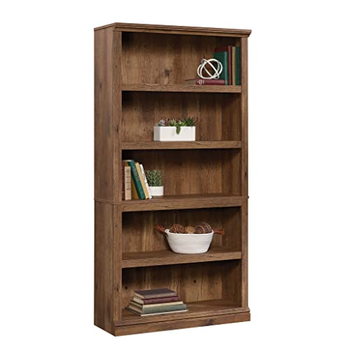 Sauder 5 Shelf Bookcase, Vintage Oak Finish