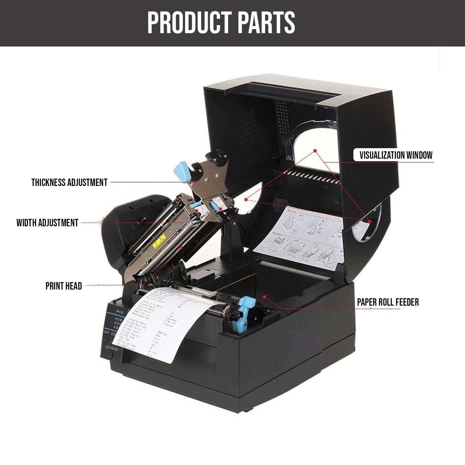 Citizen America CL-S621-GRY CL-S621 Series Thermal Transfer/Direct Thermal Barcode and Label Printer with USB/Serial Connection, 4" Maximum Print Width, 203 DPI Resolution, Gray