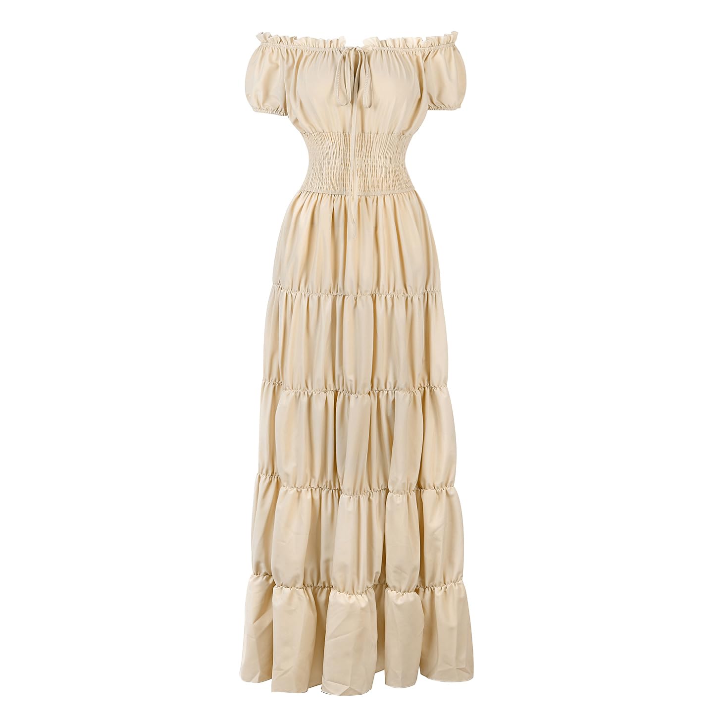 Zhitunemi Renaissance Costumes Women Medieval Chemise Dress Under Dress Peasant Irish Beige S