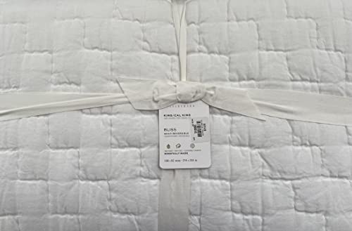 Pottery Barn Bliss Cotton Linen Blend Quilt ~King/California King~ White