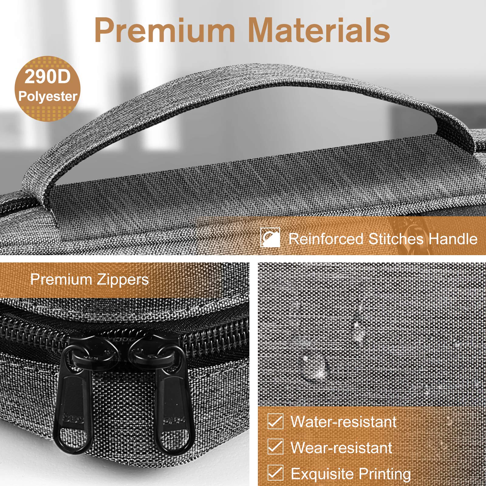 FINPAC Bible Cover, Carrying Book Case Church Bag Bible Protective with Handle and Zippered Pocket, Perfect Gift for Men Women Father Kids (Gray)