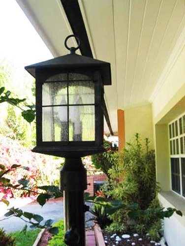 Home Decorators Collection Brimfield 3-Light Outdoor Aged Iron Post Light
