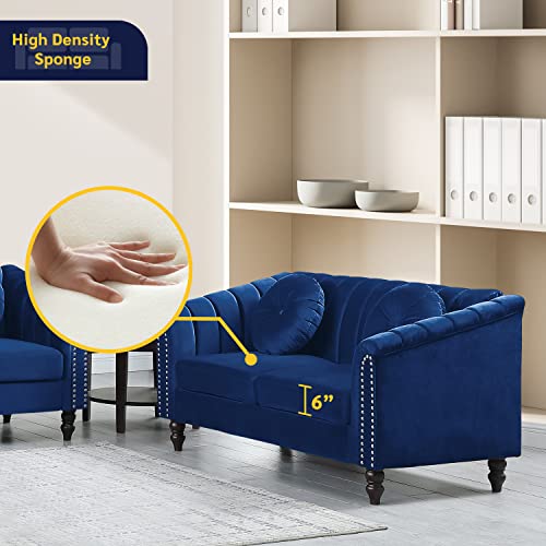 Star Home Living Corp. Jessica 3 Pieces Living Room Set, Jazz Blue