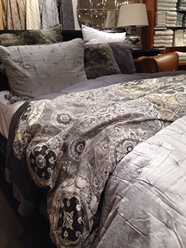 Pottery Barn Jacquelyn Duvet Cover King/California King & Two Euro Shams ~*Gray*~