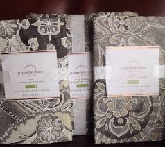 Pottery Barn Jacquelyn Duvet Cover King/California King & Two Euro Shams ~*Gray*~