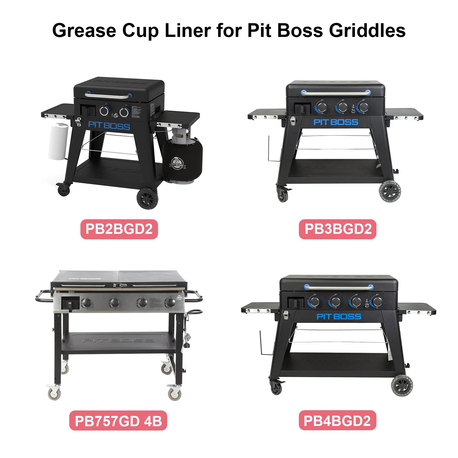 BMMXBI 10-Pack Grill Grease Cup Liners for Pit Boss 2/3/4 Burner Gas Griddles Disposable Aluminum Pans Liners Compatible with Country Smoker 4 B and Blue Rhino Razor GGC1643M GGC1643L GGC2241L Grill