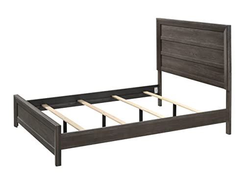 Rustic Style Grayish Brown 3pc Queen Size Bed Nightstand Set Solid Wood Master Bedroom Furniture