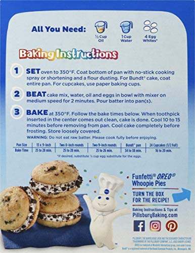 Pillsbury Funfetti Oreo Vanilla Cake, 12 Count