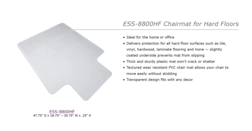 OFM Office Chair Mat for Hardwood Floor - Easy Glide Computer Desk Chair Floor Mat - Plastic Rolling Mat for Hard Floors for Work, Home, Gaming with Extended Lip (36β x 48β)