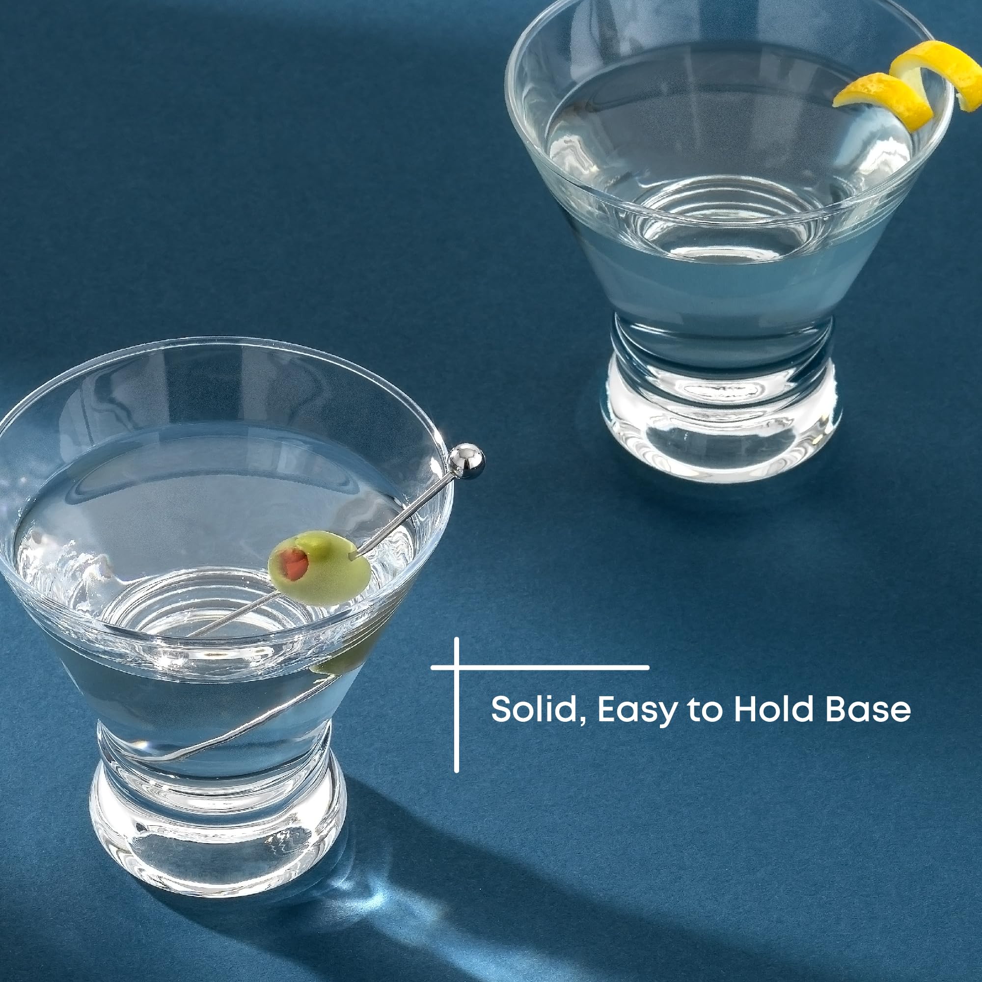 JoyJolt 4-Piece Afina Cocktail Glasses Set, Martini Glasses- 8-Ounces
