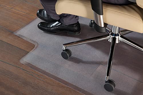 OFM Office Chair Mat for Hardwood Floor - Easy Glide Computer Desk Chair Floor Mat - Plastic Rolling Mat for Hard Floors for Work, Home, Gaming with Extended Lip (36β x 48β)