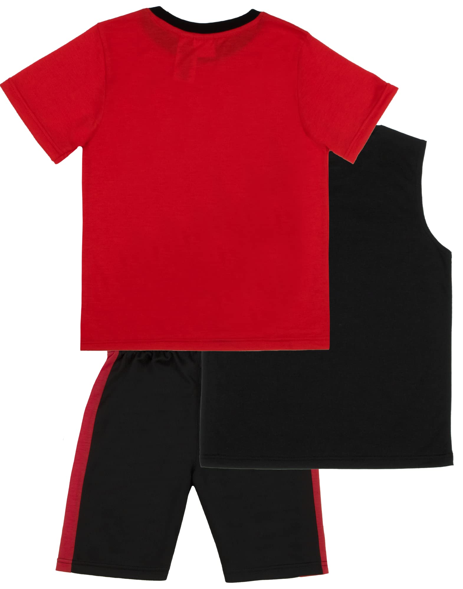 Marvel Avengers Boys Superhero Short Sleeve T-Shirt, Tank Top and Mesh Shorts Set (Miles Morales, 4)