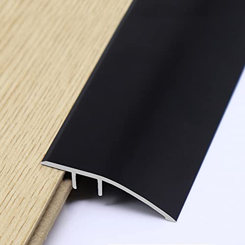 ERRULAN Aluminum Floor Transition Threshold Strip, Doorway Edge Trim Protector for Laminate/Vinyl Flooring, Doors Thresholds Reducer (Color : Black, Size : Length 135cm/53 in)