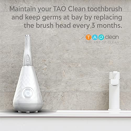 TAO Clean Sonic Electric Toothbrush Replacement Heads (3-Pack) β Replacement Heads for the TAO Clean Electric Toothbrush and Docking Station, White