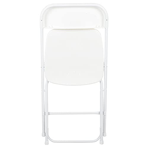 Flash Furniture Hercules⢠Series Plastic Folding Chair - White - 10 Pack 650LB Weight Capacity Comfortable Event Chair-Lightweight Folding Chair